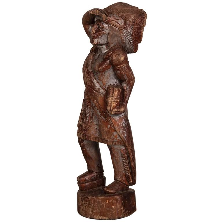 Antique American Cigar Store Indian Sculpture United States circa 1880 ...