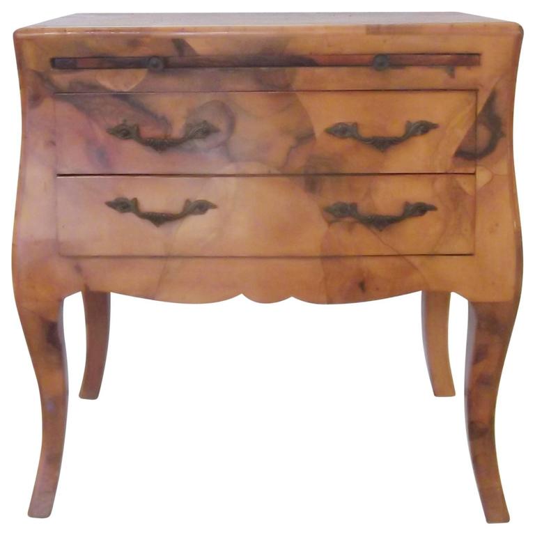 Italian Olive Wood Miniature Bombe Chest at 1stDibs