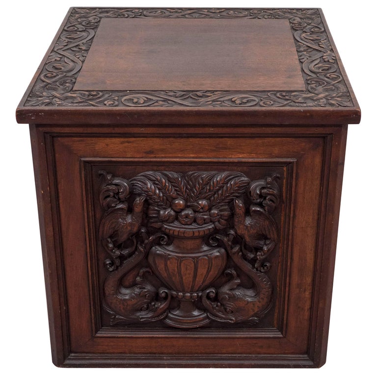 German Midcentury ''Black Forest'' Log Storage Chest in Walnut For Sale ...