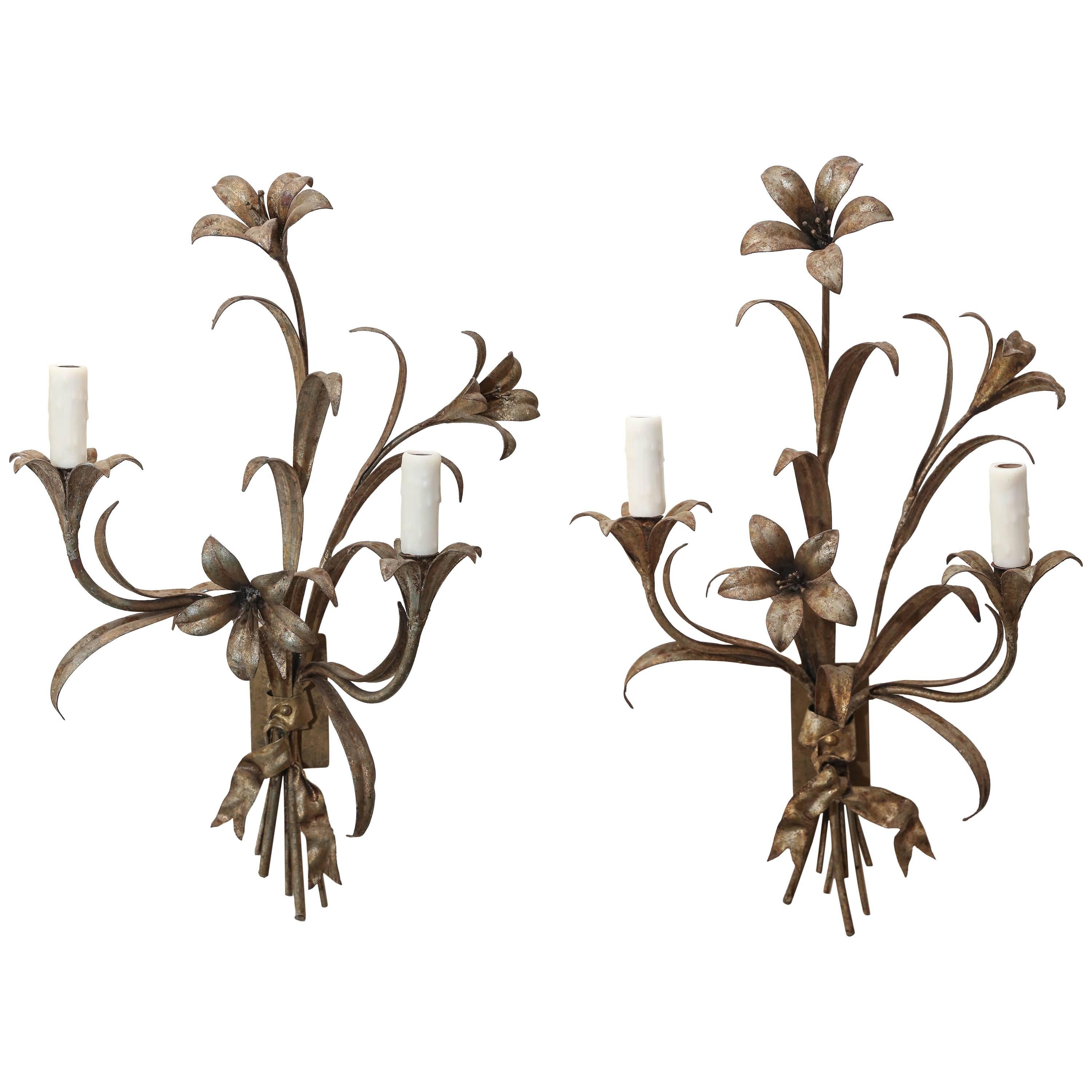 Antique Wire Glass Sconce at 1stDibs