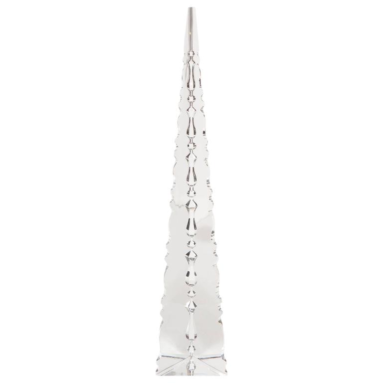 Exquisite Mid-Century Modernist Fine Cut Crystal Obelisk by Baccarat at ...
