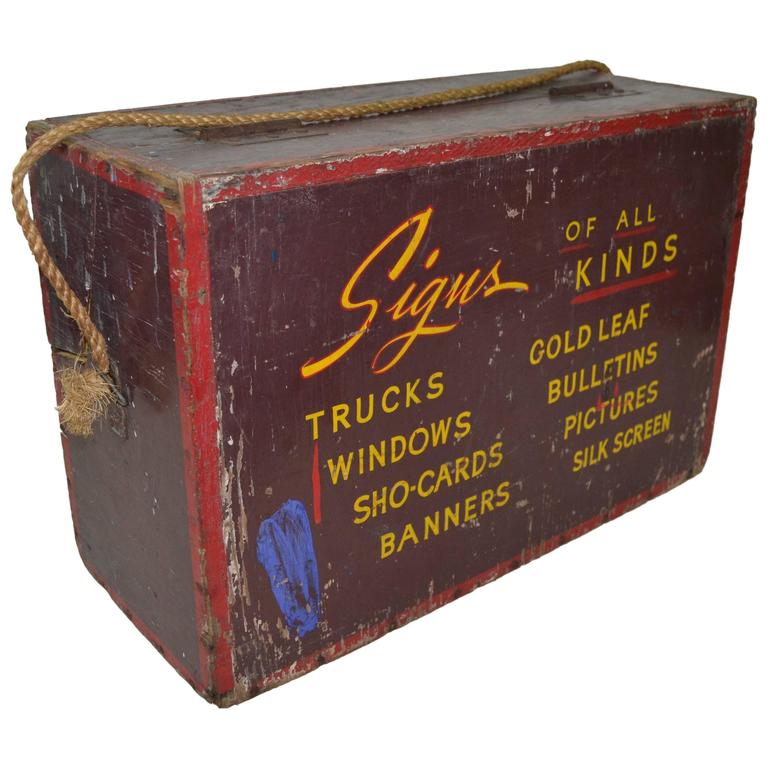 Sign Painter's Box For Sale at 1stDibs | sign painter box