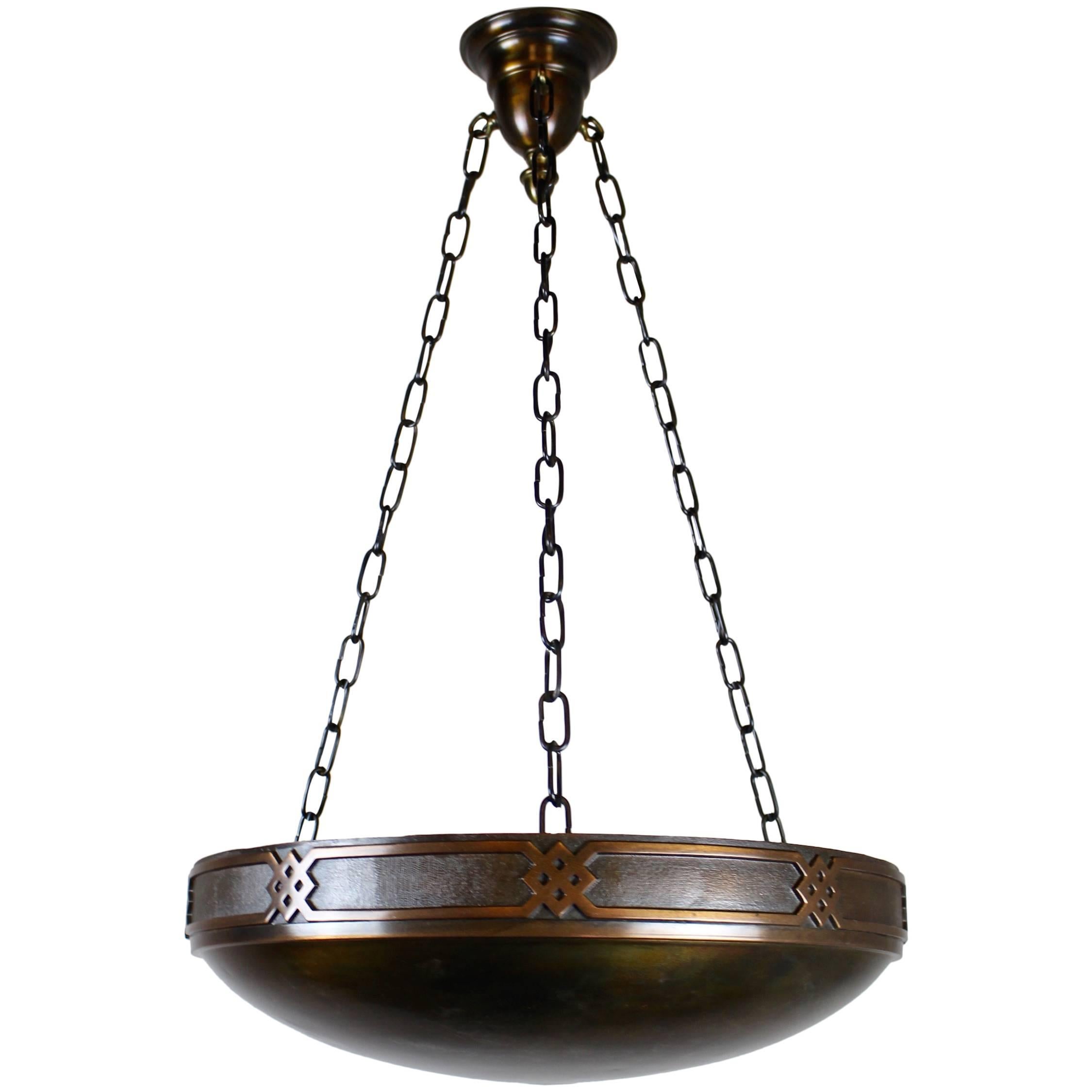 Arts and Crafts Copper Bowl Fixture For Sale at 1stDibs