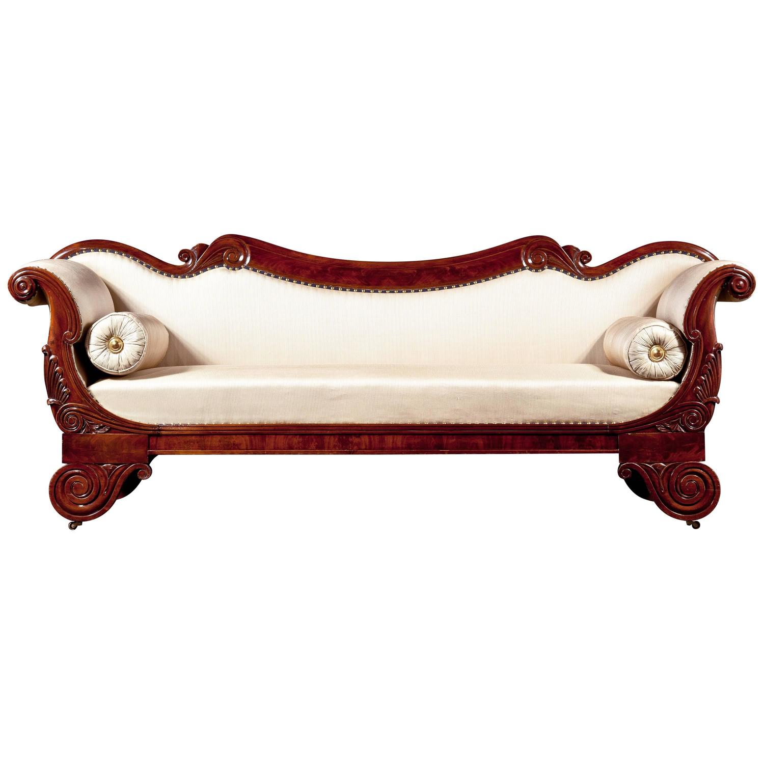 Fine Carved Mahogany Grecian Sofa For Sale at 1stdibs
