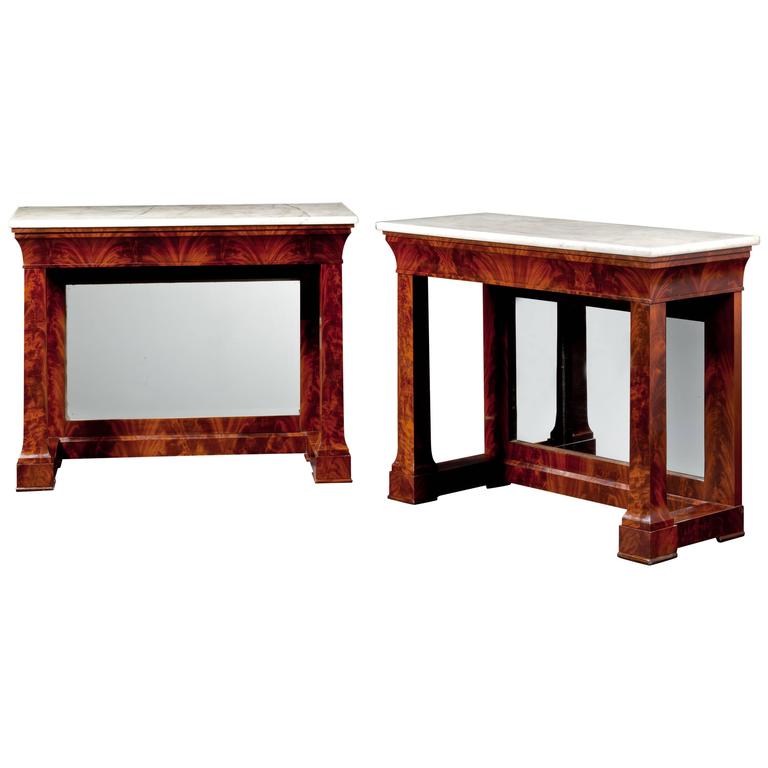 Pair of Grecian Plain Style Pier Tables at 1stDibs
