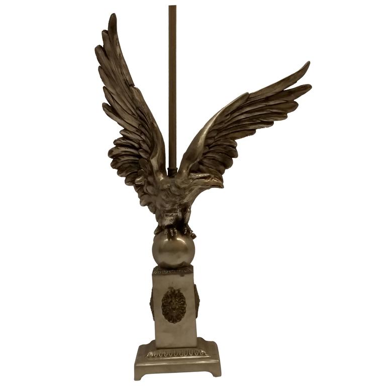 French Art Deco Eagle Table Lamp For Sale at 1stdibs