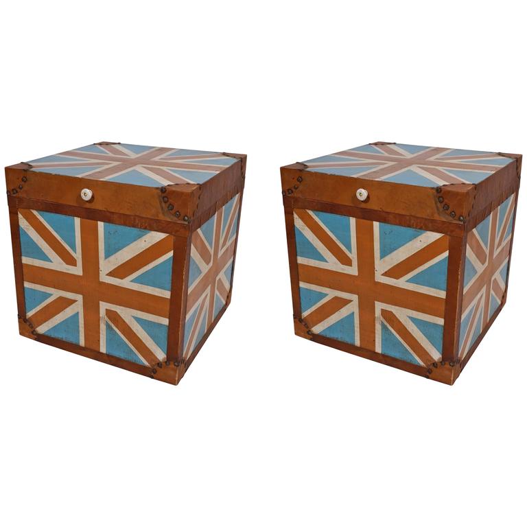Pair of Mod "Union Jack" Storage Boxes at 1stDibs