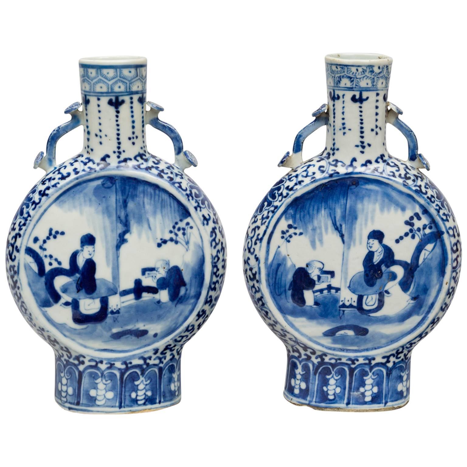 Pair of Chinese Moon Flasks at 1stDibs