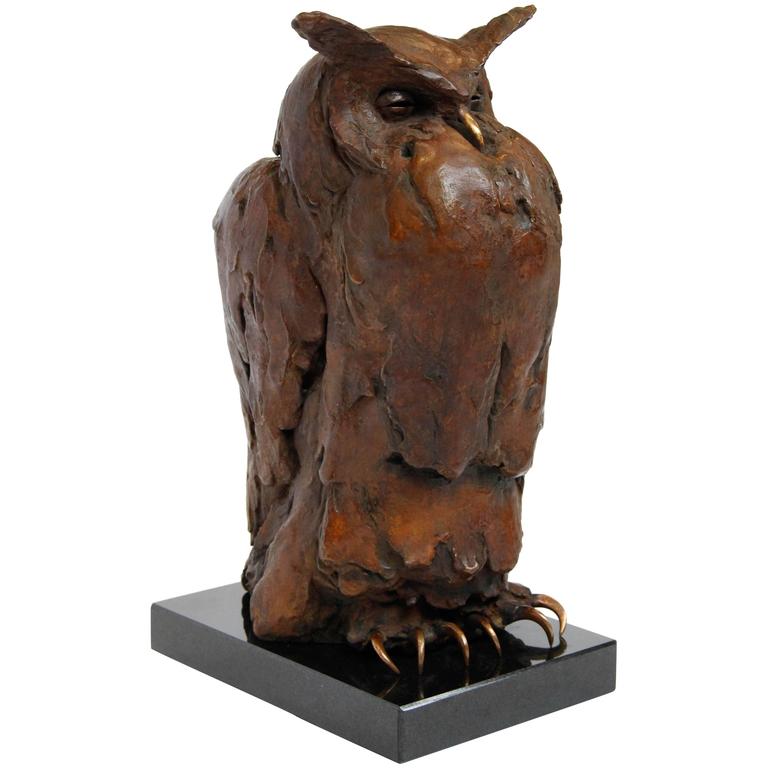 Bronze owl made by Dutch sculptor Anthon Hoornweg For Sale at 1stDibs