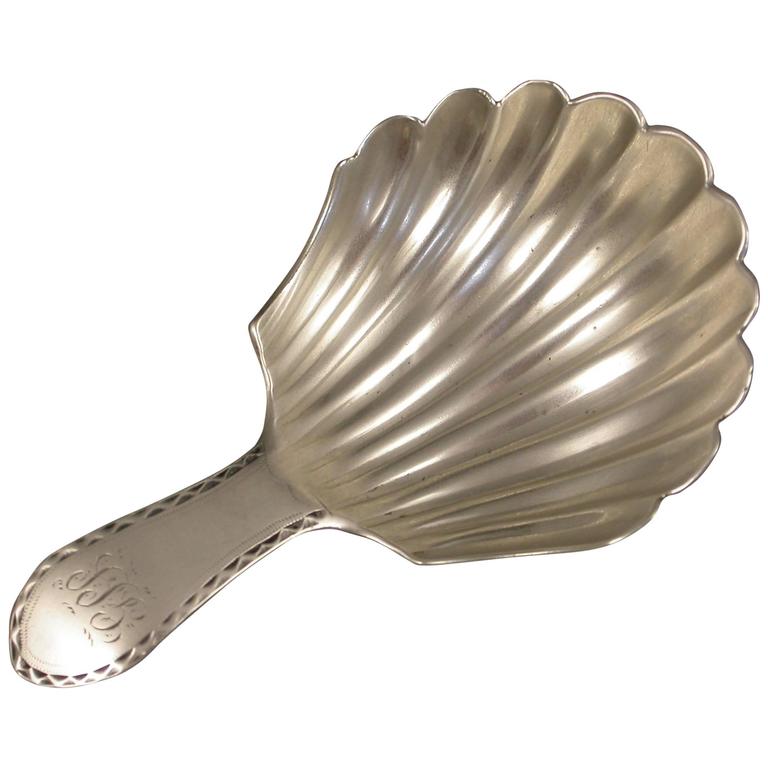 George III Scottish Provincial Silver Caddy Spoon - Celtic Point at 1stDibs