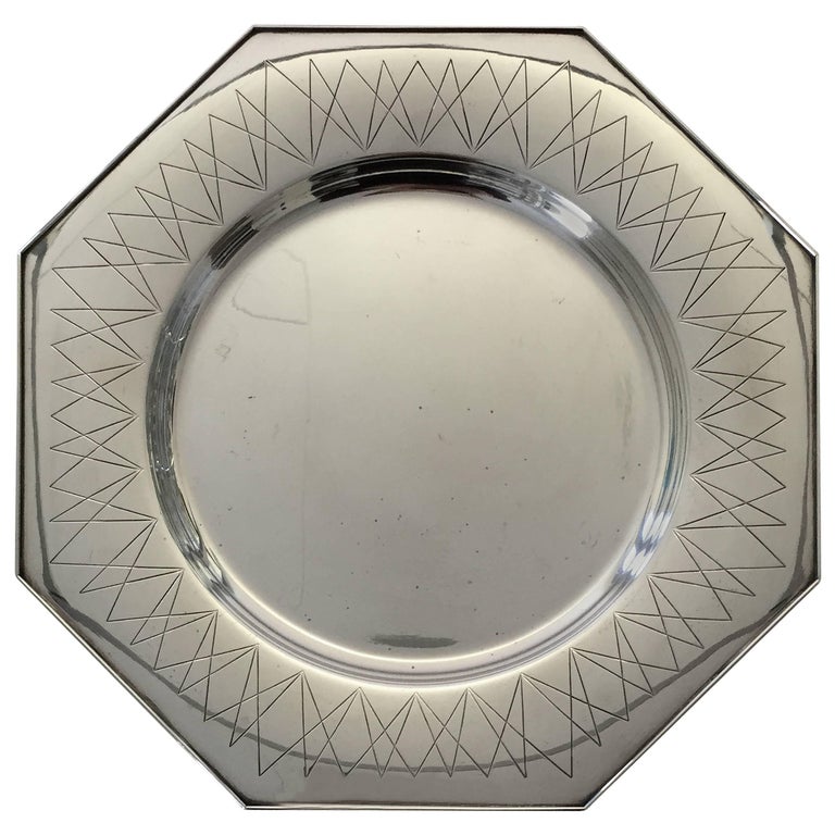 Hans Hansen, 1950s, Sterling Silver Octagon Shaped Tray For Sale at 1stDibs