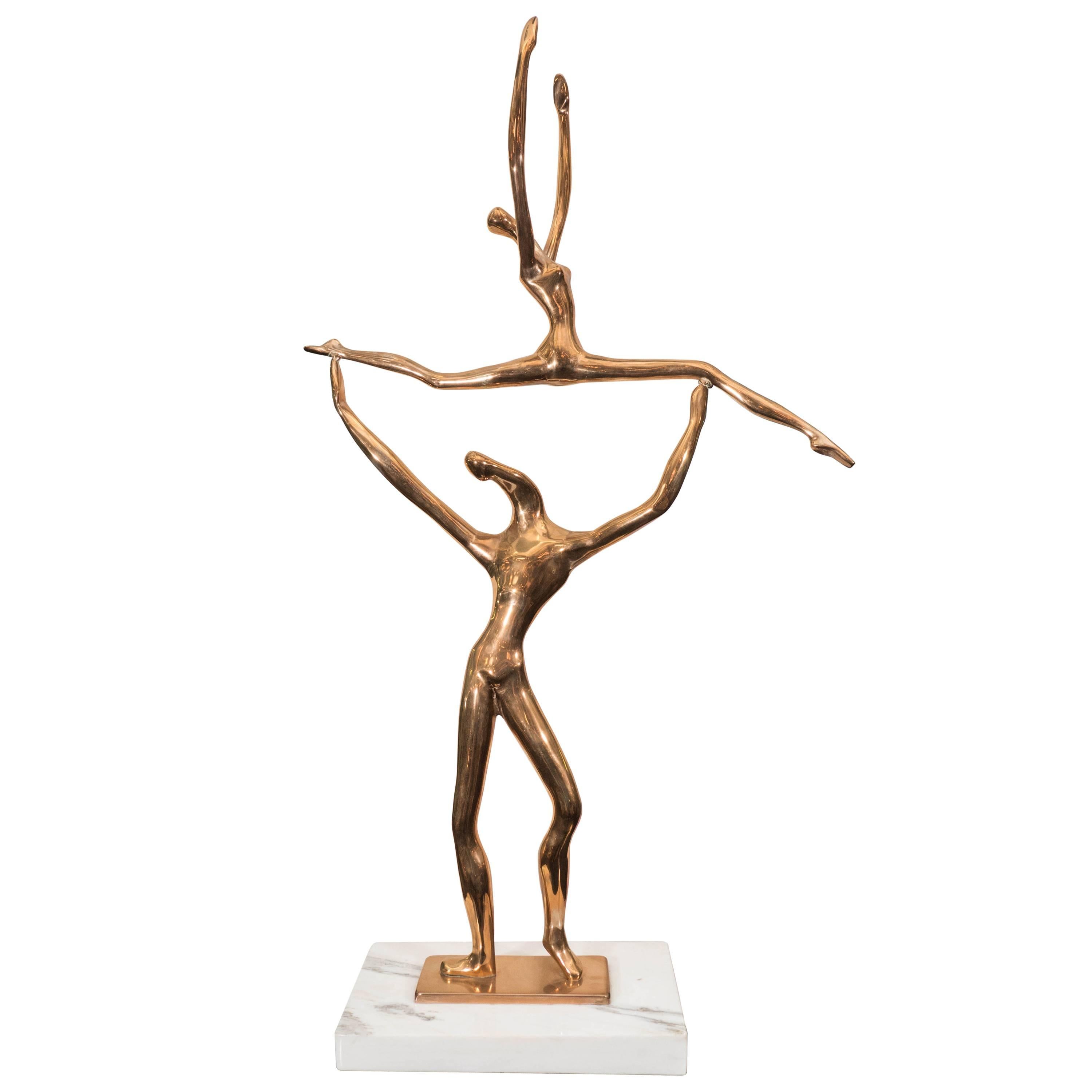 Manuel Carbonell Sculpture of 'Two Dancers' in Polished Bronze at ...