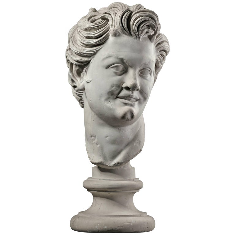 Large Plaster Bust of a Faun For Sale at 1stDibs