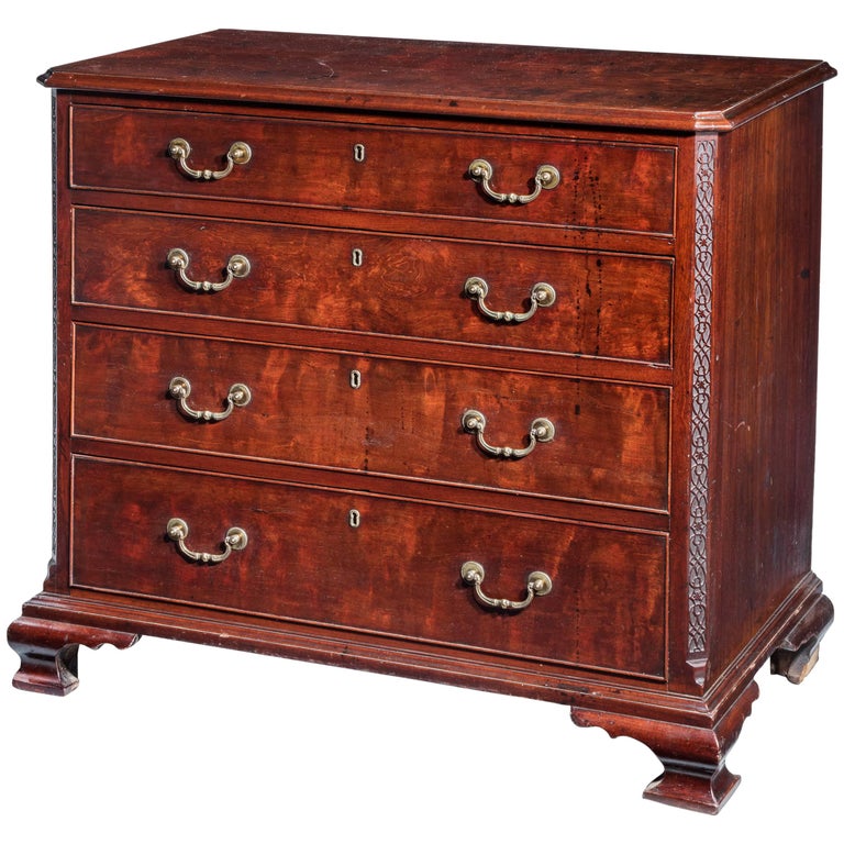 Chippendale Period Mahogany Chest of Drawers at 1stDibs