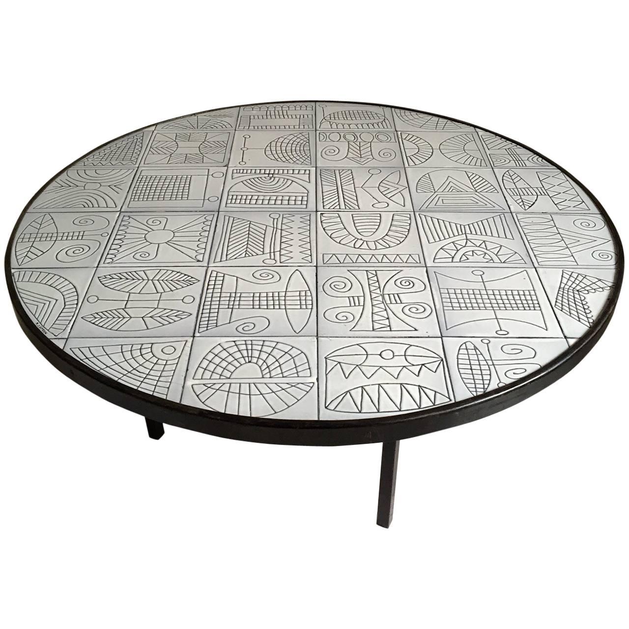 Rare Coffee Table by Roger Capron, circa 1965 at 1stDibs