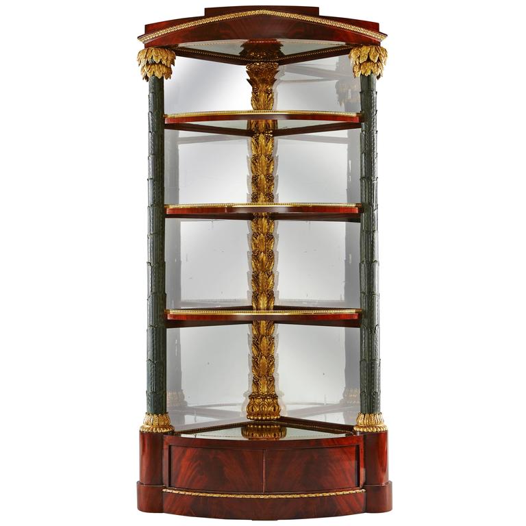 Important Early 19th Century German Neoclassical Corner Display Cabinet ...