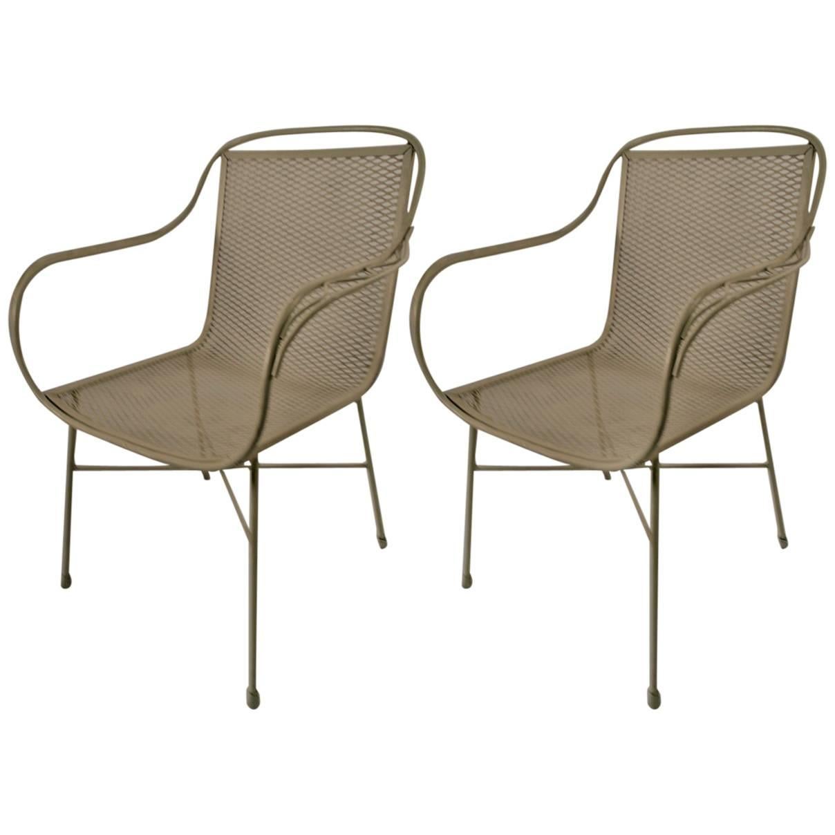 Pair of Salterini Metal Mesh Chairs at 1stDibs