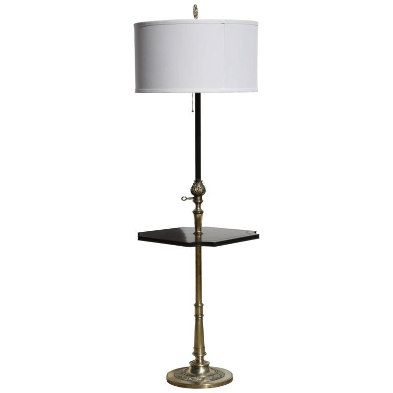 Antique 1900s English Attached Table Lamp Ebonized Walnut and Brass ...