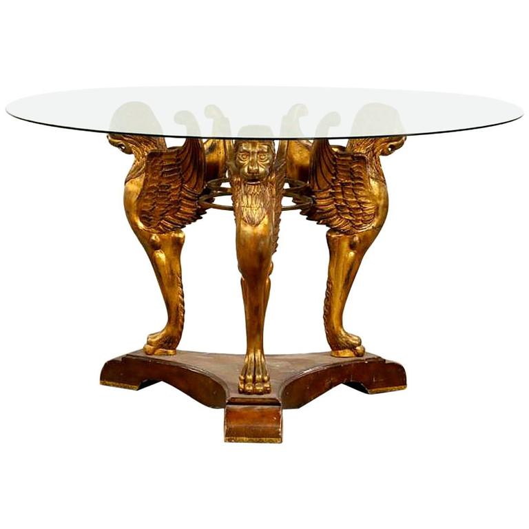 Empire Style Gilded Griffin Center Table at 1stDibs