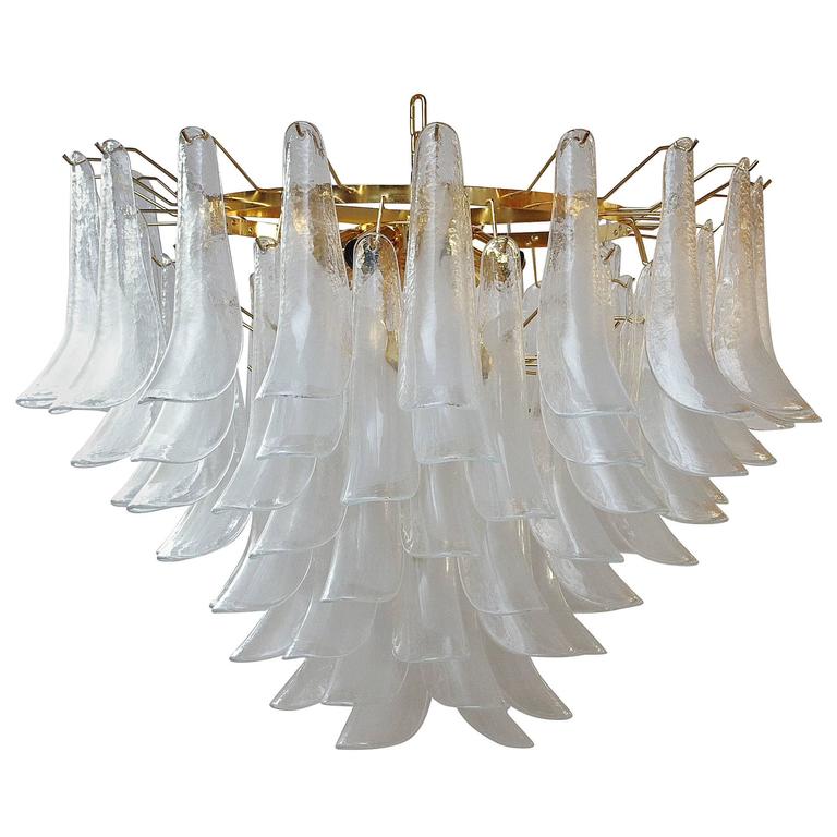 1960s Mazzega White Shell Chandelier at 1stDibs