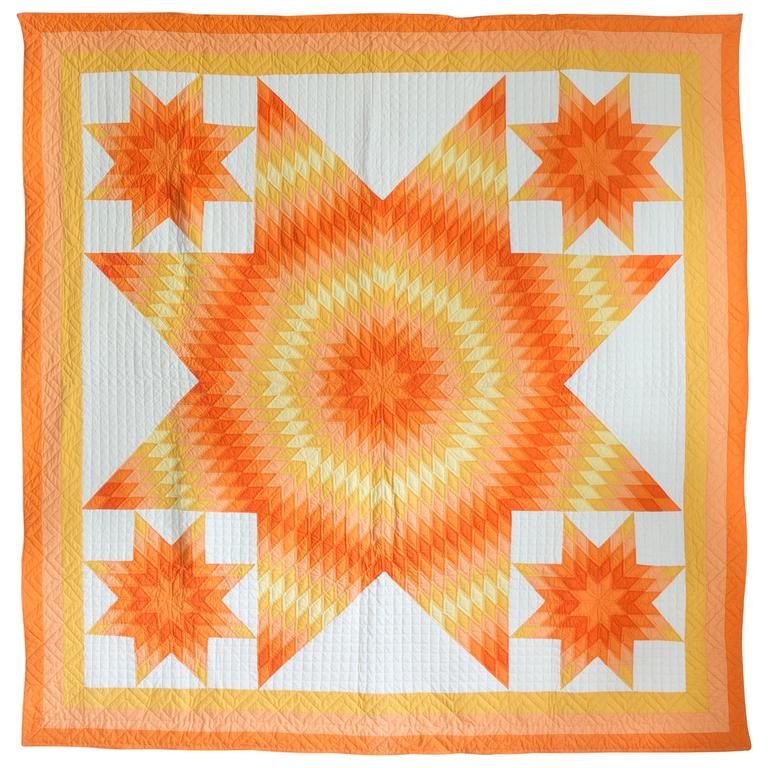 Vintage Patchwork Quilt Star of Bethlehem at 1stDibs