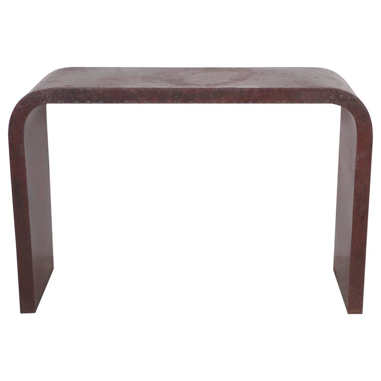 Italian Bent Metal Maroon Console or Sofa Table at 1stDibs
