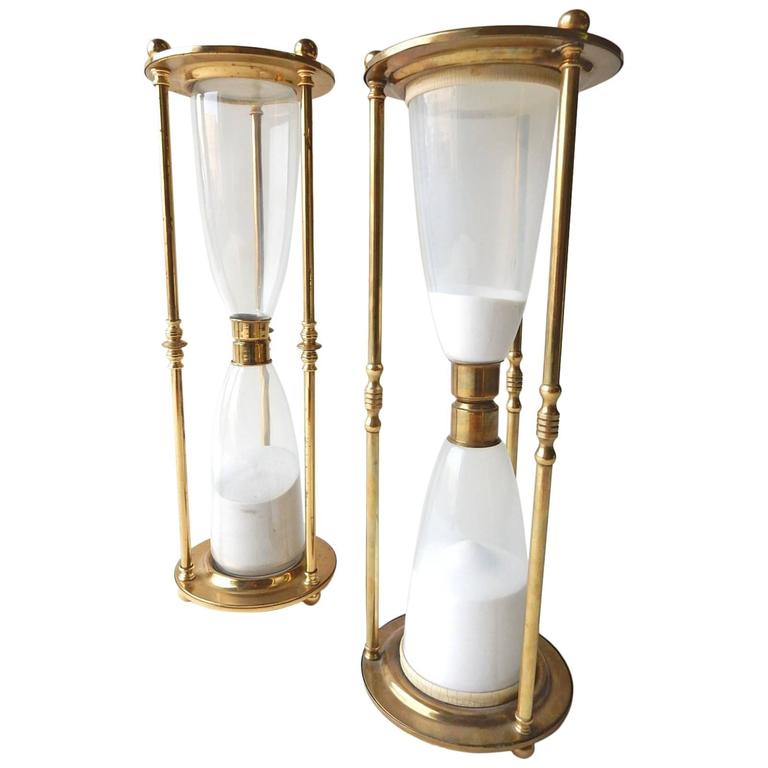Midcentury Brass Hourglass Drink or Side Tables at 1stDibs