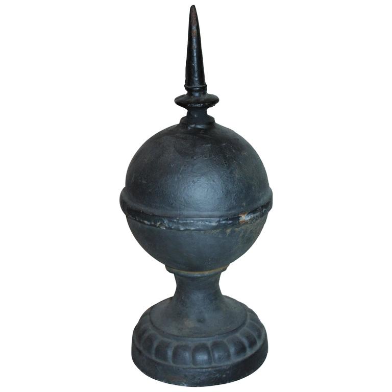 Heavy 1940s Cast Iron Ball and Point Cast Iron Oversized Decorative ...