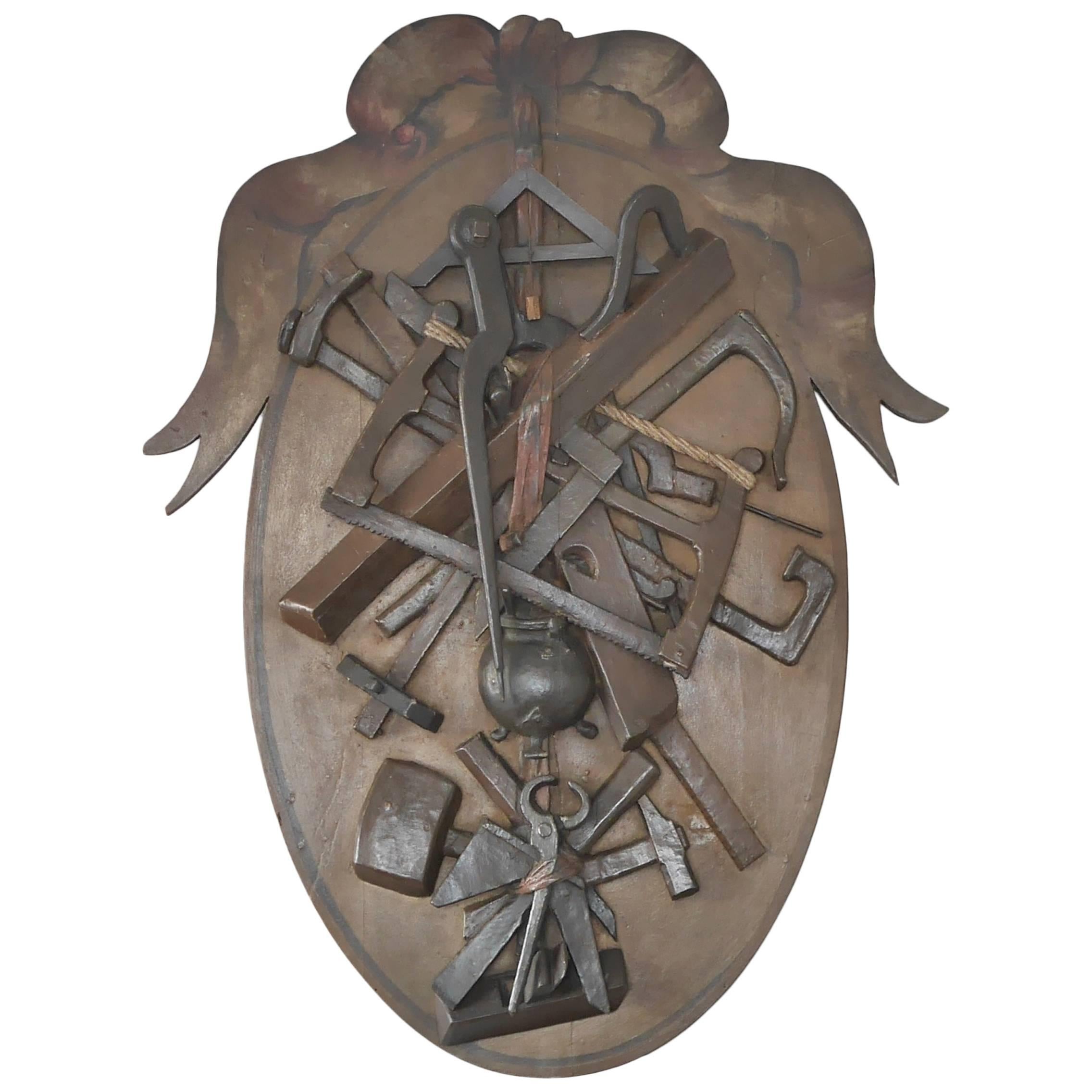 19th Century French Toolmaker Shop Sign For Sale at 1stDibs