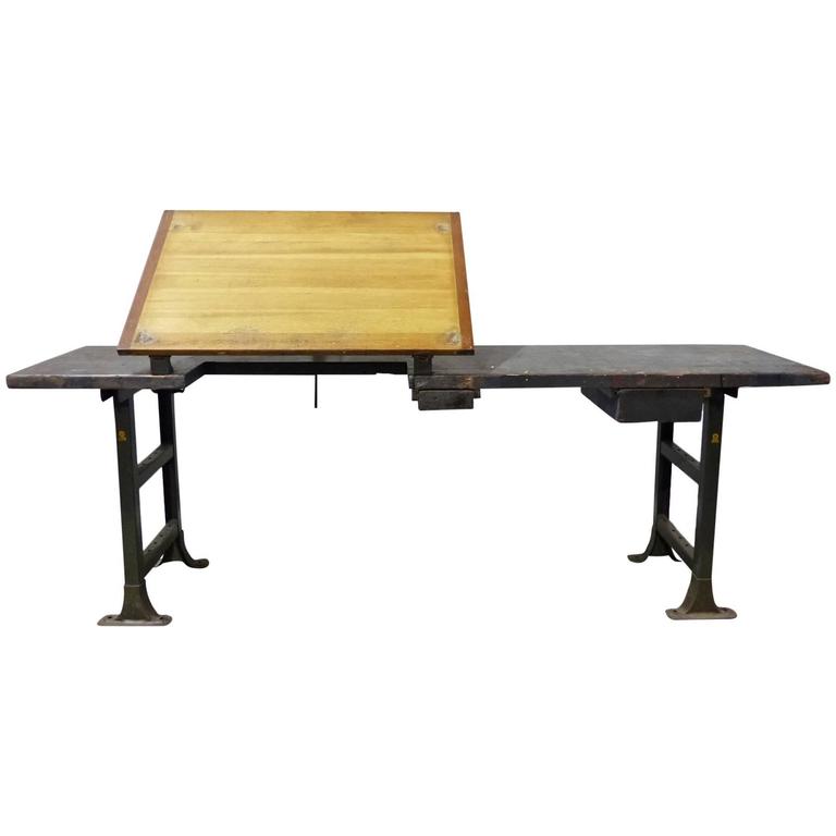 Industrial Drafting Table Work Station at 1stDibs