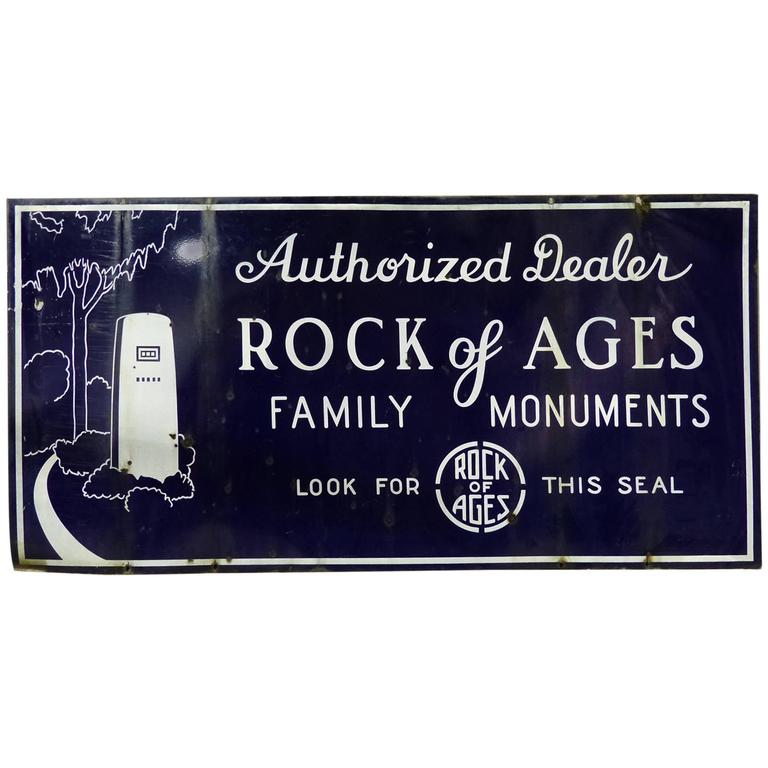 1940 Monumental Two-Sided Porcelain Advertising Sign For Sale at 1stDibs