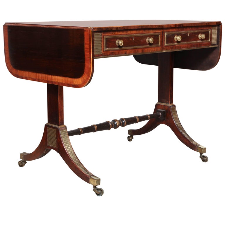 Regency Rosewood Sofa Table in the Manner of John McLean For Sale at ...