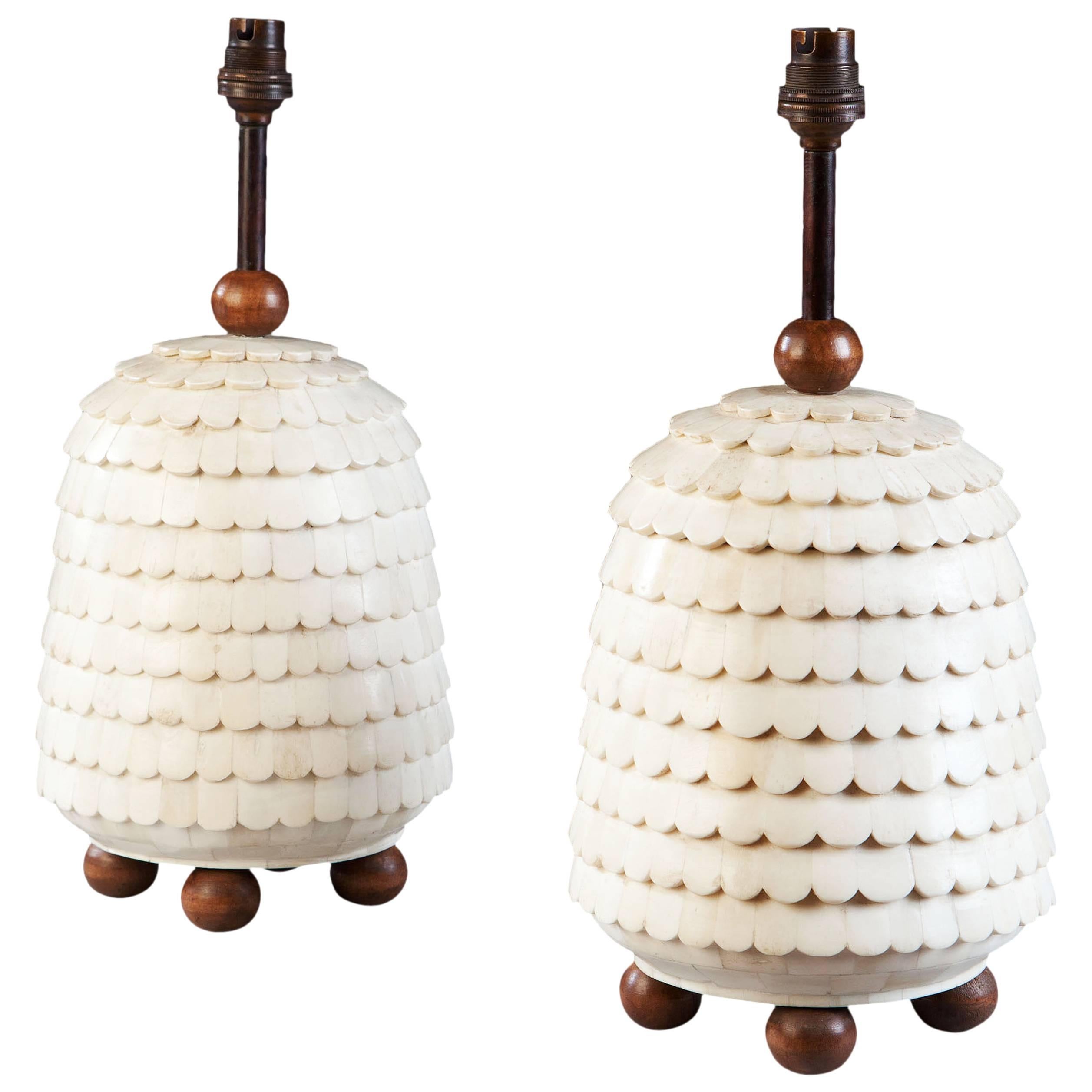 Pair of Beehive Lamps at 1stDibs