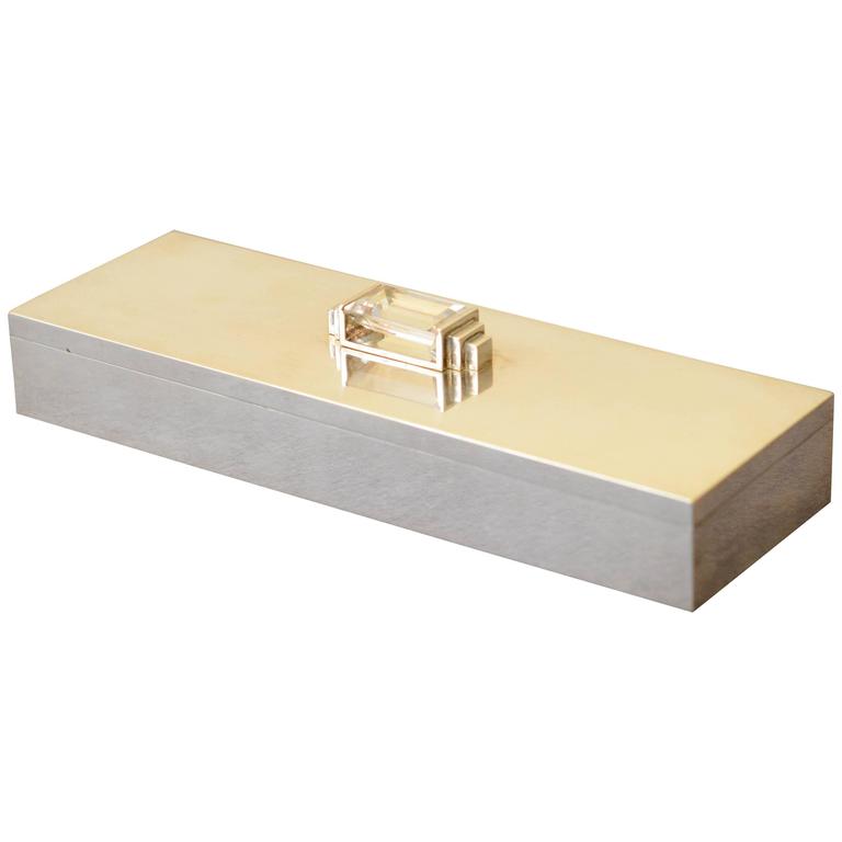 Wiwen Nilsson Silver Box Huge Mounted Rock Crystal at 1stDibs