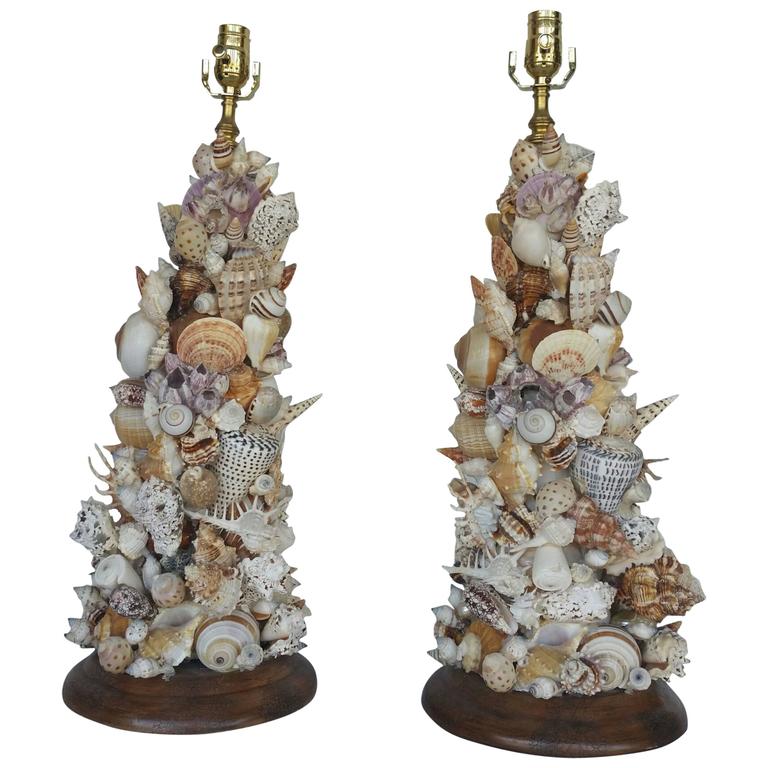 Pair of Shell Table Lamps at 1stDibs