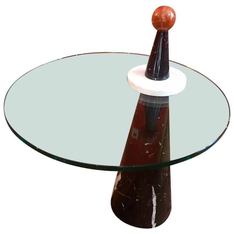 Super Cool Asymmetrical Midcentury Modern End Table at 1stDibs