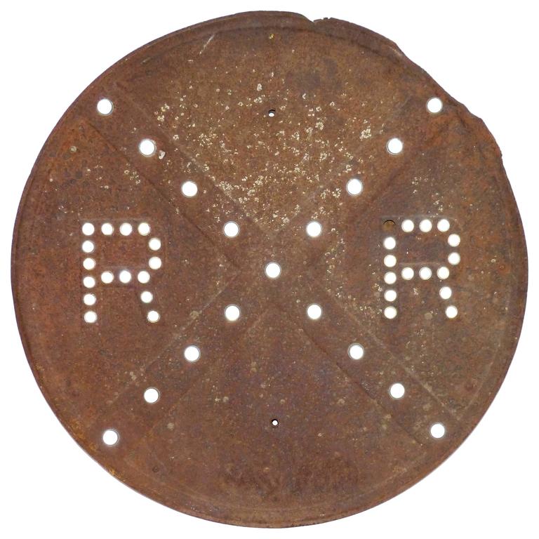 Vintage American Railroad Crossing Sign, circa 1930s at 1stDibs