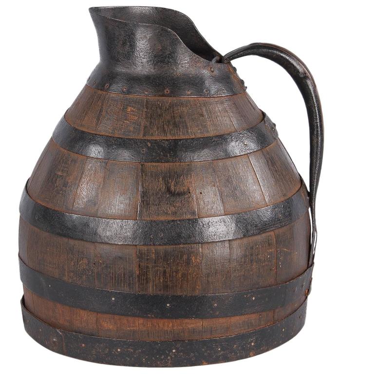 Early 1900s French Barrel-Shaped Wine Pitcher at 1stDibs | barrel pitcher
