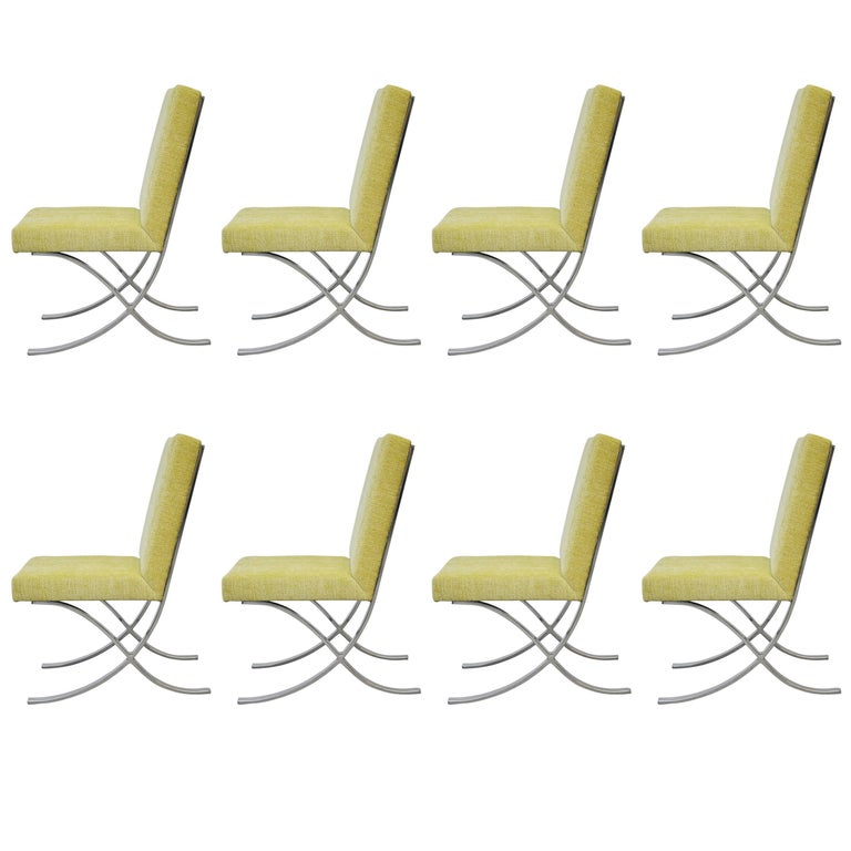 X-Base Chrome Dining Chairs For Sale at 1stDibs