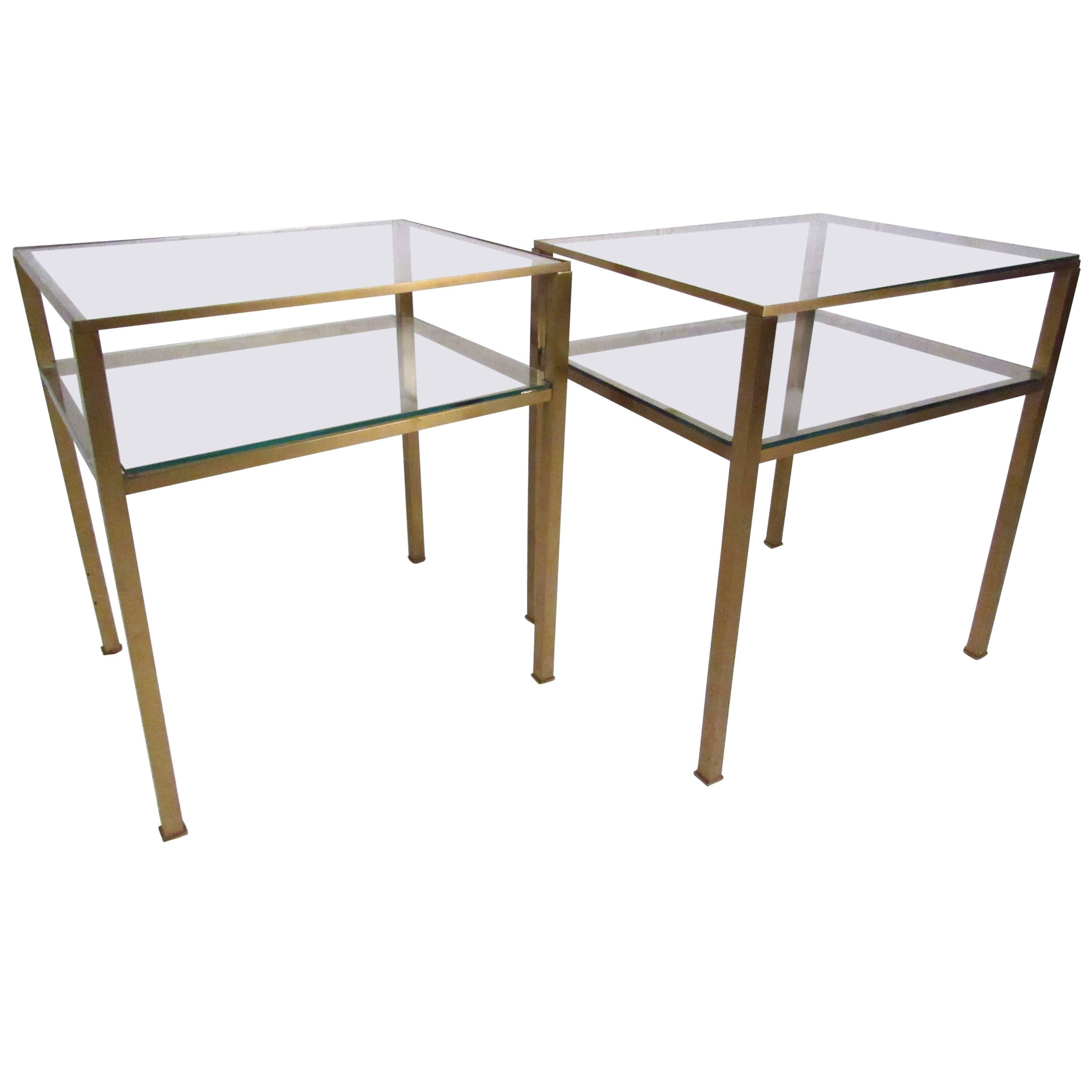 Vintage Modern Two-Tier Side Tables at 1stDibs