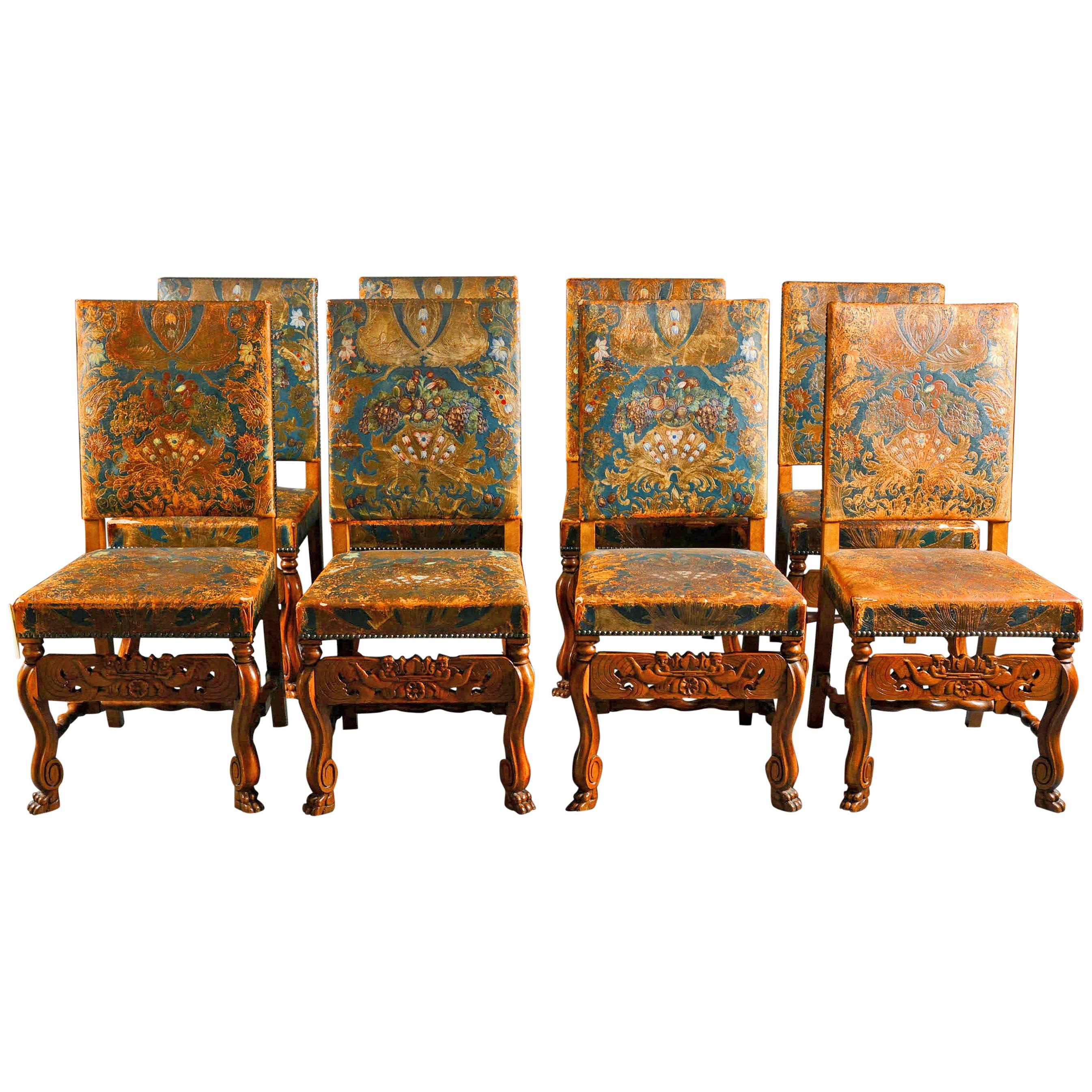 Rare Set of Eight Swedish Baroque Style Chairs, circa 1880 at 1stDibs