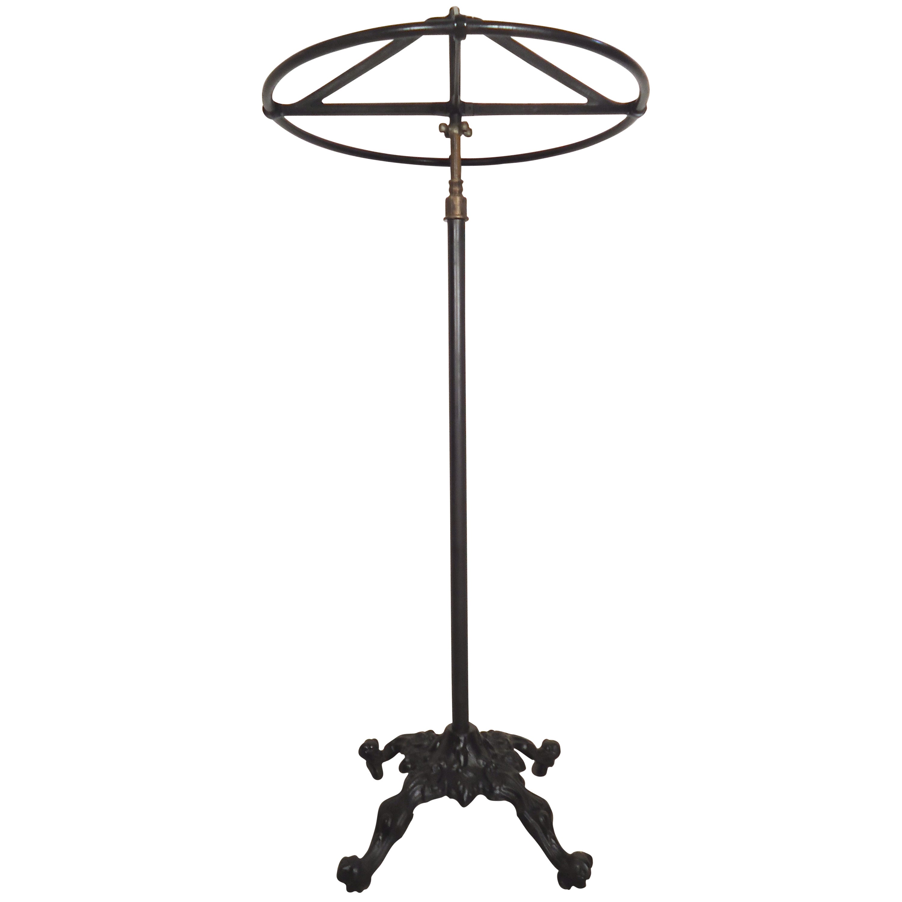 Vintage Department Store Cast Iron Round Top Clothing or Display Rack ...