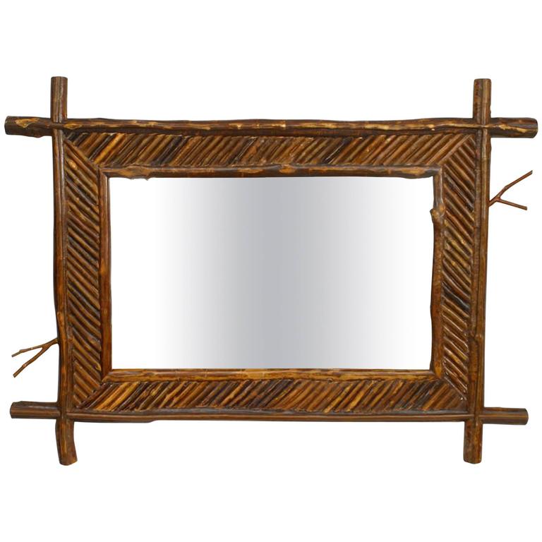 20th Century American Adirondack Twig Mirror at 1stDibs