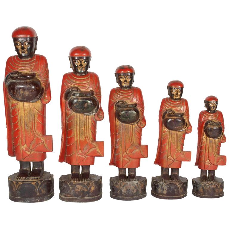 Set of Monk Statues at 1stDibs