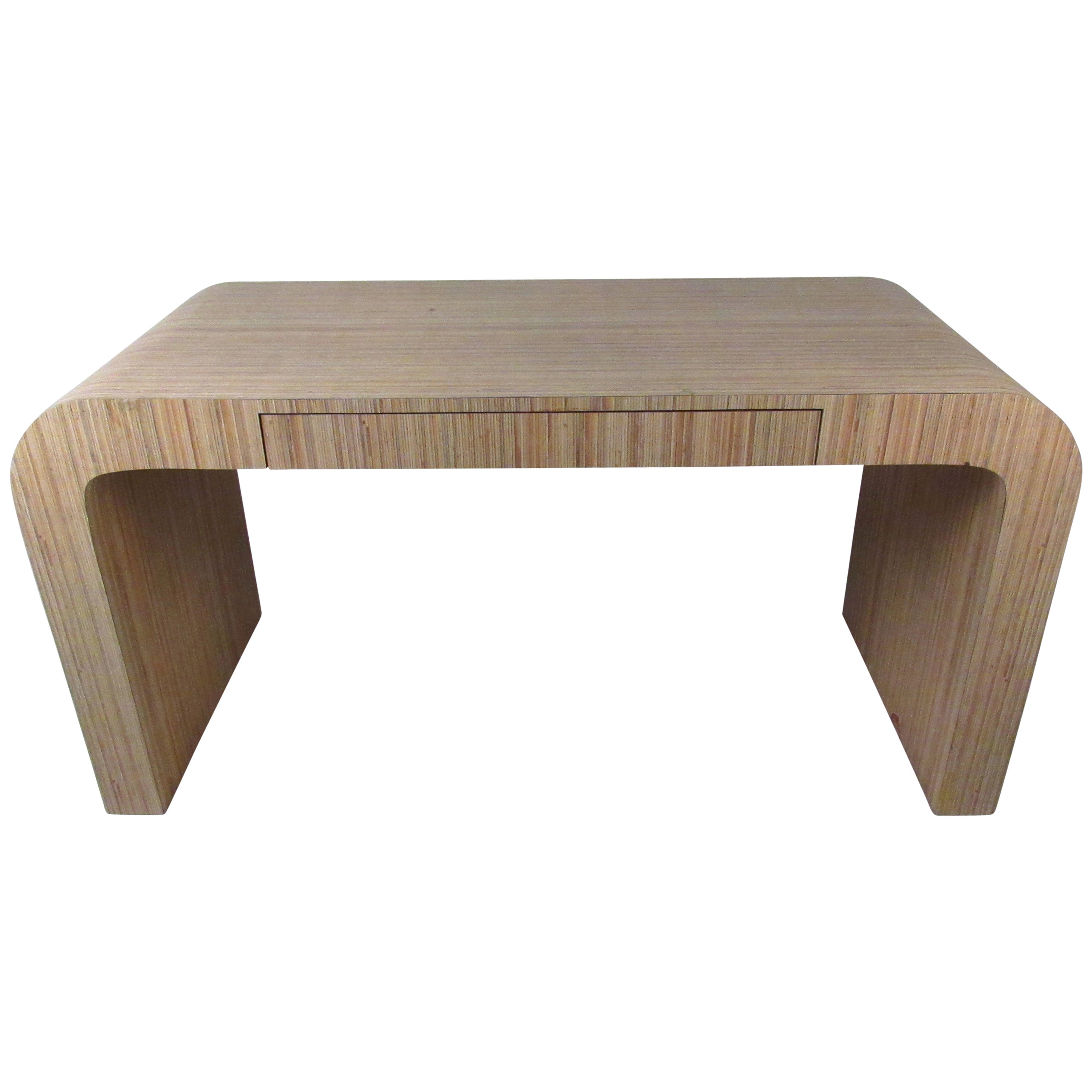 Maple Faux Bamboo Corner Desk For Sale at 1stDibs
