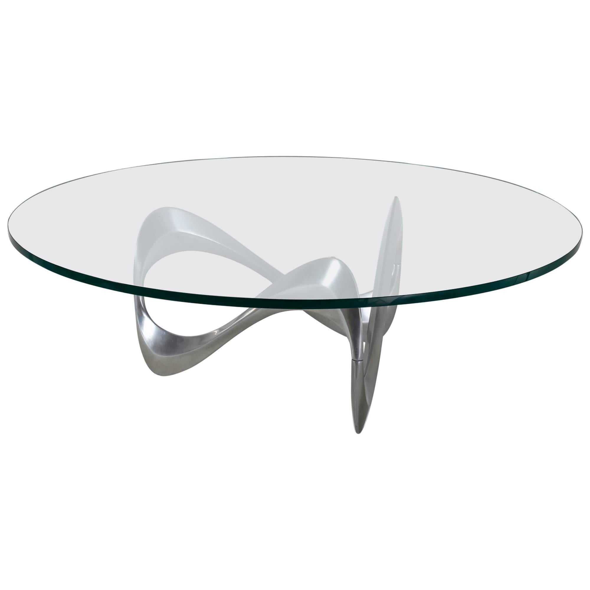Large Knut Hesterberg Aluminum and Glass Snake Table, Germany, 1960s ...