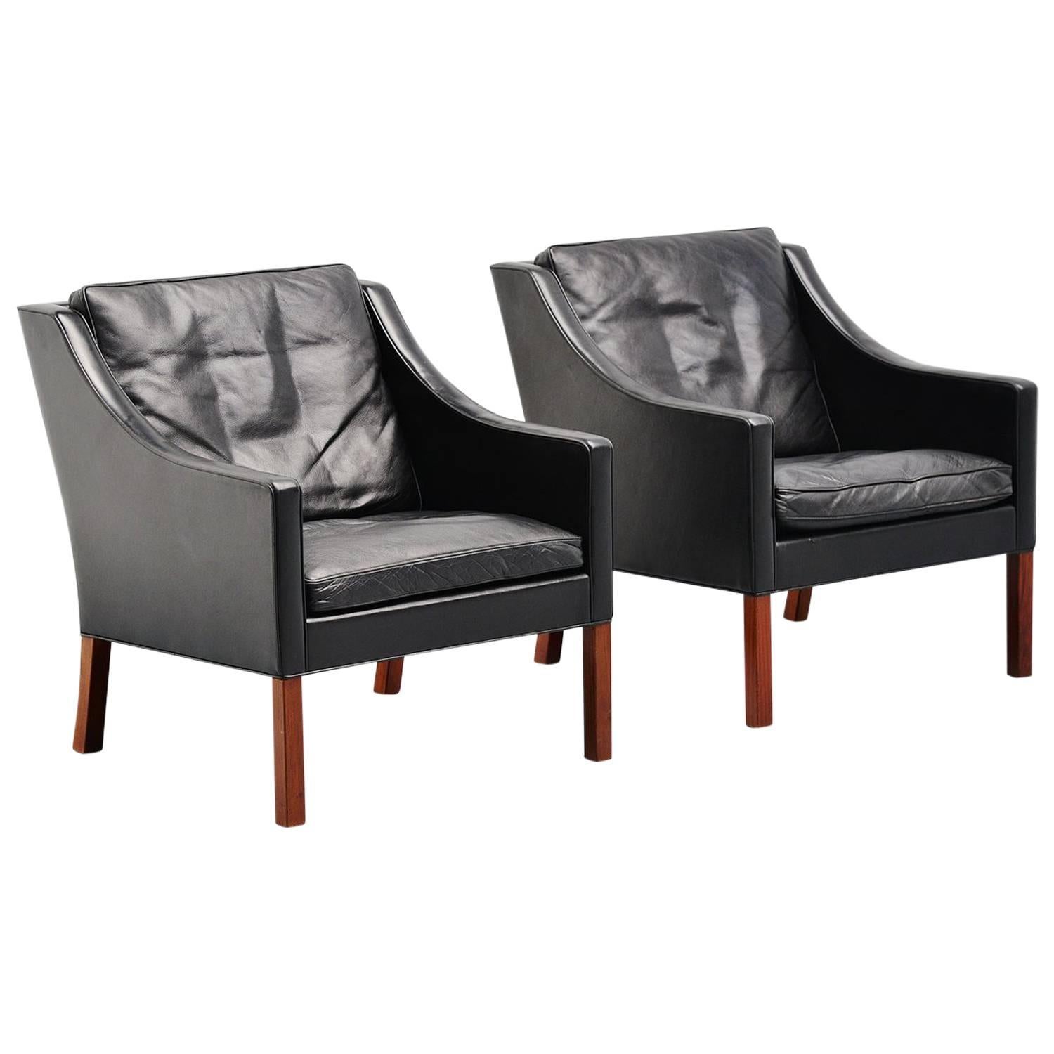 Borge Mogensen Fredericia Lounge Chairs, Denmark, 1963 at 1stDibs