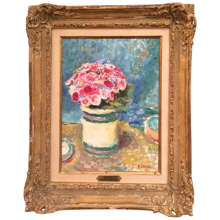 Lovely Arthur Fillon Painting "Paquerettes Bouquet" at 1stDibs