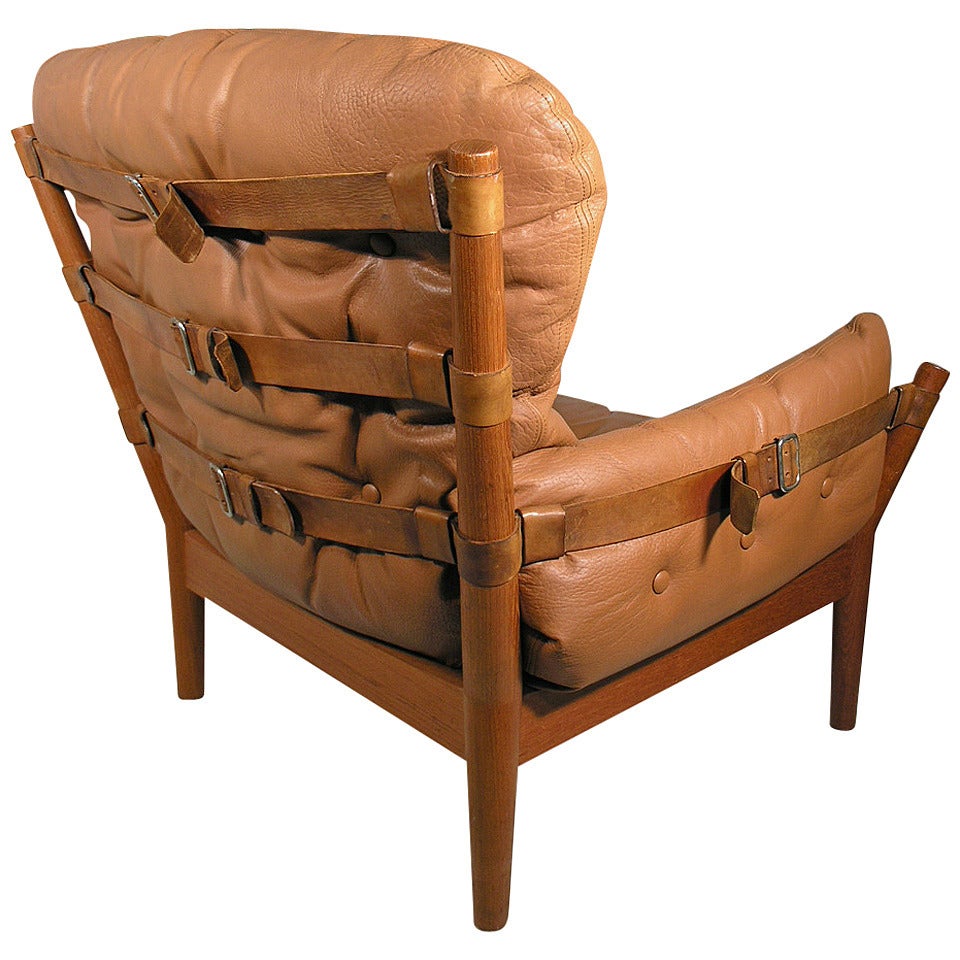 Danish Leather Lounge Chair by Magnus Olesen For Sale at 1stDibs