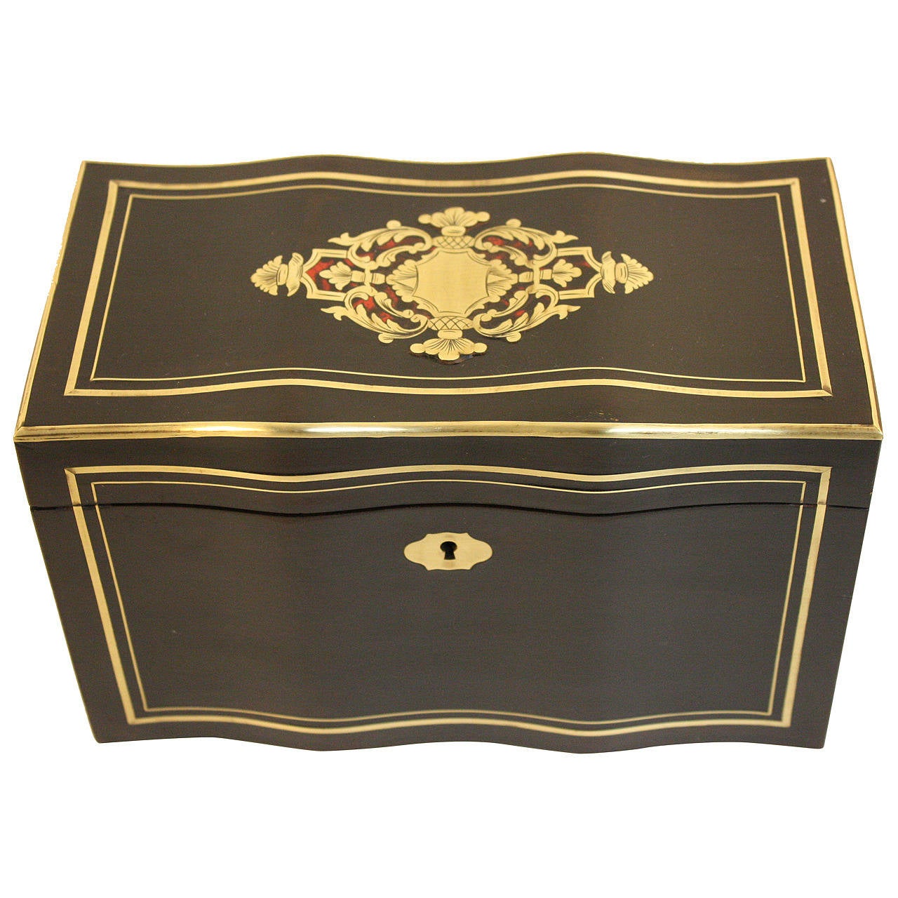 Stunning 1860 Ebony Serpentine French Cigar Box at 1stDibs